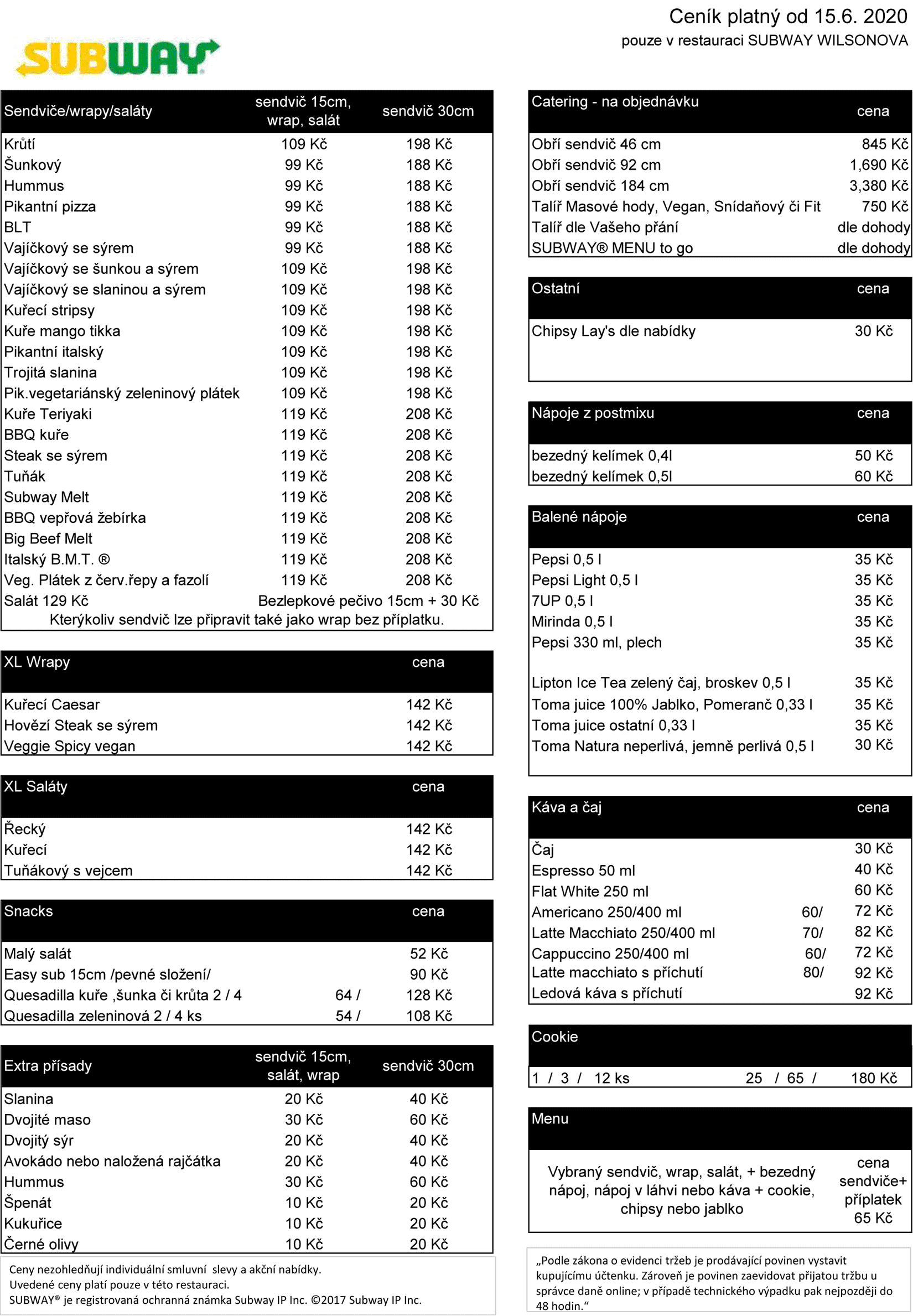 Subway Prague - Menu - All Sandwiches| SUBWAY®